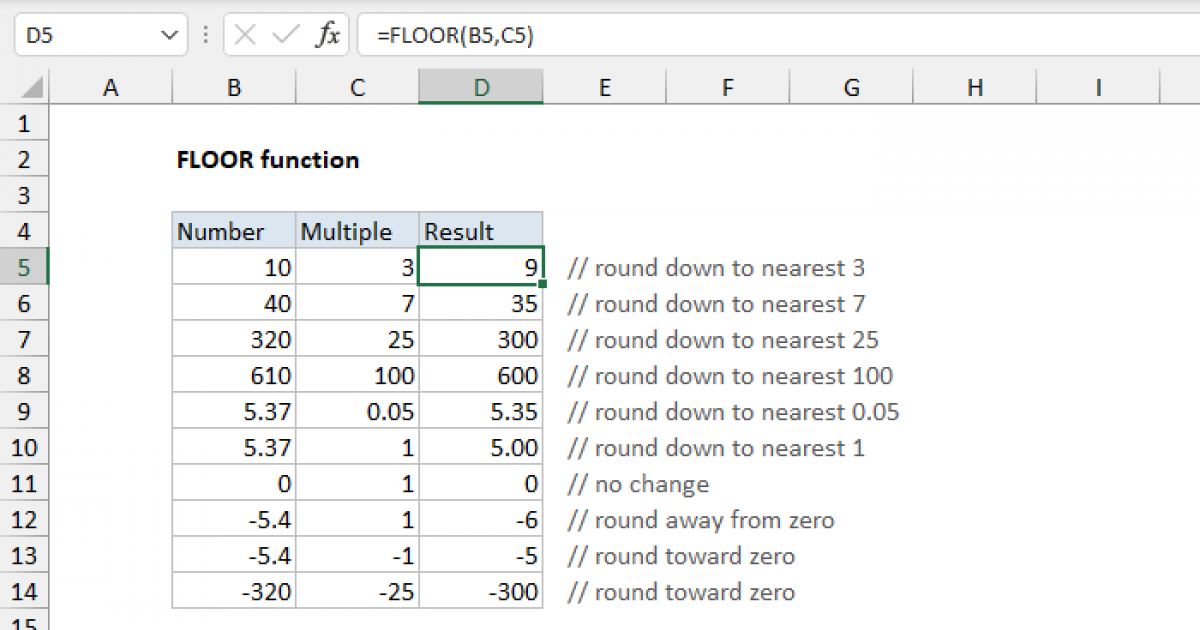  Excel FLOOR Function Exceljet